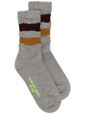 Golden Goose chaussettes ray&eacute;es en maille nervur&eacute;e - Gris