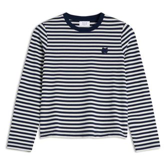 Maison Kitsun&eacute; Femme, Tops, Bleu, Taille: 40 FR T-shirt en coton &agrave; manches longues