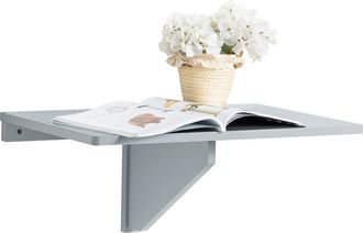 SoBuy Wandklapptisch Faltbarer Esstisch Kompakter K&uuml;chentisch Platzsparendes Design Klapptisch f&uuml;r Kleine R&auml;ume Wandmontierter Tisch 60x40cm Grau FWT03-HG