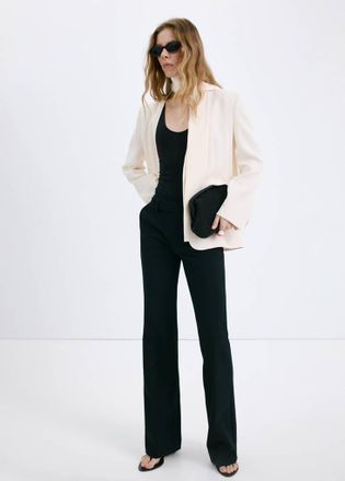 Mango Blazeranzug ohne Kragen ecru - Damen - XS - MANGO