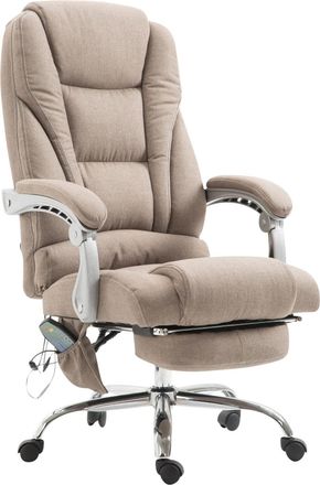 Clp Bürostuhl Pacific Stoff I Höhenverstellbar I Massage-Funktion I Fußablage, Farbe:Taupe