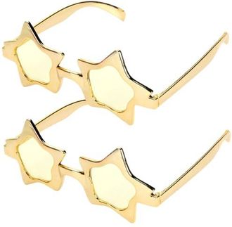 Hemoton 2 pièces Lunettes de Fête Étoiles Design Cosplay Doré Accessoires Photo Amusants pour Carnaval Anniversaire Halloween et Soirées Déguisées