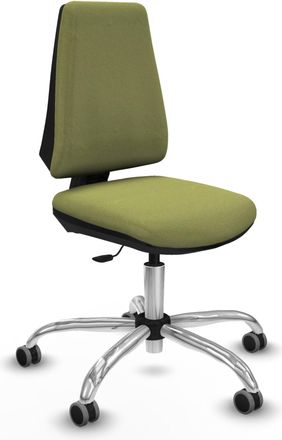 Piqueras y Crespo Elche Gepolsterter B&uuml;rostuhl ohne Armlehnen, ausgestattet mit Permanentkontakt und Schneidschaum, 65 mm Rollen, Parkett, Olivgr&uuml;n