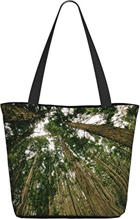 AOOEDM Sac shopping pour femme imprim&eacute; for&ecirc;t verte 33 x 28 x 19 cm. Le cadeau parfait pour la Saint-Valentin. Cest de la Saint-Valentin pour maman, fille, &eacute;p