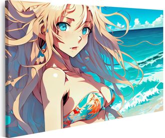 Islandburner Bild auf Leinwand Anime Girl Long Blue Hair Cosplay Manga Bilder Wandbilder Poster JCLJ-1P