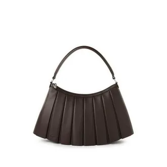 Lacoste Grand sac Lenglen port&eacute; &eacute;paule pliss&eacute; en cuir