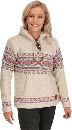 Kunst und Magie Kapuzenstrickjacke Hoodie Ski-Pullover gefüttert Wolljacke Strickpullover Norwegermuster