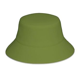 Generic Chapeau De Seau Unisexe Image Vert Fonc&eacute; Uni Femme Chapeau De P&ecirc;cheur Pliable &Agrave; Large Bord Bonnet Soleil, pour La Randonn&eacute;e, Chasse, Sports, 56-58cm