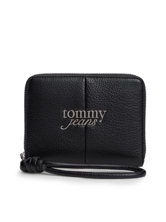Tommy Jeans Geldb&ouml;rse TOMMY JEANS TJW BOLD MED ZA, Herren, schwarz, Lederimitat, Basic, Kleinlederwaren, Geldbeutel, Portemonnaie, Money Pocket mit Logoemblem