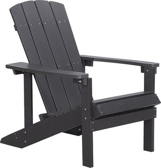 Beliani Moderner Muskoka Gartenstuhl in Dunkelgrau mit Breiten Armlehnen Adirondack