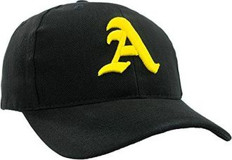 4sold Casquette de baseball 100% coton Avec bords et broderie Lettre A et S - Noir - Taille unique