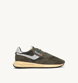 Autry BASKETS REELWIND LOW EN NYLON ET DAIM OLIVE NIGHT ET HARBOR MIST