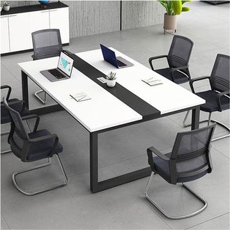 Generic Gro&szlig;er Besprechungstisch, Konferenztisch, moderner Konferenztisch, mit Kabelkanal und schwarzem Metallgestell, for 8-12 Personen(A,160x120x74cm)