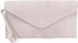 Generic Pochette en daim italien pour femme, enveloppe métallique, sac à main pour soirée, rose pâle, Medium Clutch