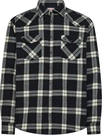 Sun 68 Chemise Macrocheck L/S - Homme - Chemises - Bleu - Taille: M