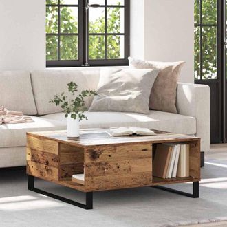 vidaXL Table basse Bois ancien 80 x 80 x 36,5 cm Bois ding&eacute;nierie vidaXL
