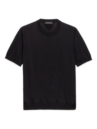 Prada t-shirt à col rond - Noir