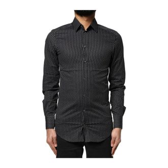 Dolce & Gabbana Baumwollhemd - - Shirts - Herren - Schwarzk - XS