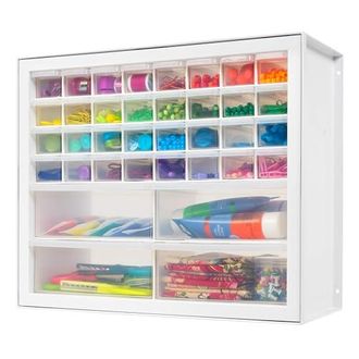 Iris Armoire de rangement empilable à 36 tiroirs pour quincaillerie, travaux manuels et jouets, 49,5 cm de large x 17,8 cm de profondeur x 39,1 cm de haut,