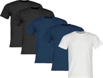 Fruit Of The Loom Heavy Cotton Tee Shirt 5er-Pack Herren, 2xBlack+2xNavy+1xWhite, 3XL