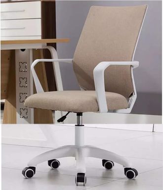 Generic Ergonomischer B&uuml;rostuhl mit Stoffr&uuml;ckenlehne, Rollen, festen Armlehnen und Schaumstoffpolstern in elegantem Schwarz