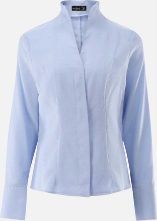 van Laack Kelchkragenbluse aus Dobby-Baumwolle