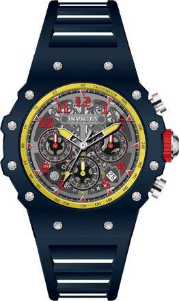 Invicta Racing 69661 Herrenuhr - Quarzwerk - Acryl mit silbernem Zifferblatt - 43 mm
