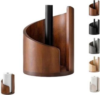 Generic Mountain Porte-serviettes en papier de manguier naturel avec support en fer, support rustique pour rouleau de papier de cuisine, distributeur de servi