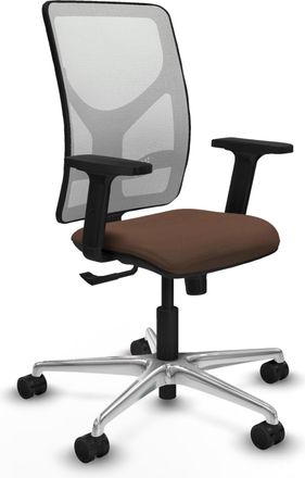 Piqueras y Crespo B&uuml;rostuhl mit 2D-Armlehnen, h&ouml;henverstellbare Lendenwirbelst&uuml;tze, ausgestattet mit 3 Positionen und Schneideschaum, mit 65 mm Nylon-Rollen, Wei&szlig;/Dunke