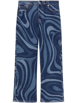 Pucci jean droit à imprimé Marmo - Bleu