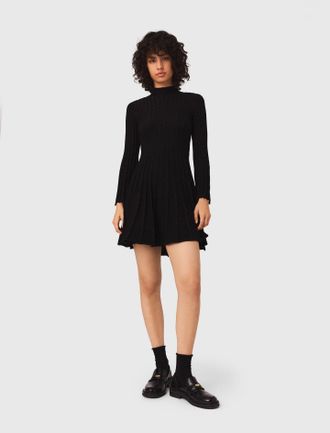 Maje Kurzes Skaterkleid Mit Stehkragen - Schwarz - Gr&ouml;&szlig;e 32 - Maje