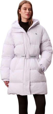 Calvin Klein Jeans Damen BELTED MIDWEIGHT LONG PUFFER LV047D508G M&auml;ntel, Violett (Lacey Lilac), XXS, Lila (Lacey Lilac), XXS
