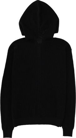 Rick Owens Hooded Wool Sweatshirt - Black