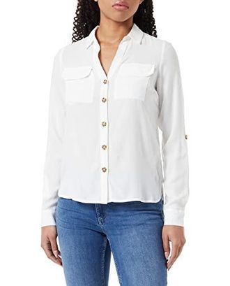 Vero Moda Vero Moda Vmbumpy New Noos TLL T-Shirt L/S pour Femme, Blanc Neige/Rayures : Encre Indienne, L Taille Tall