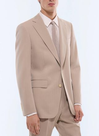 Fursac Costume en laine &agrave; chevrons - Taille 44 - Homme