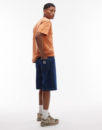 Carhartt Work in Progress Landon - Bermuda en jean - Bleu moyen délavé