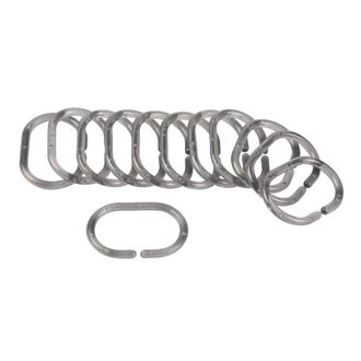 Douceur d'Int&eacute;rieur Douceur d Int&eacute;rieur Ringe f&uuml;r Duschvorhang, 12-teilig, Ma&szlig;e: 4 x 0,4 x 6 cm anthrazit