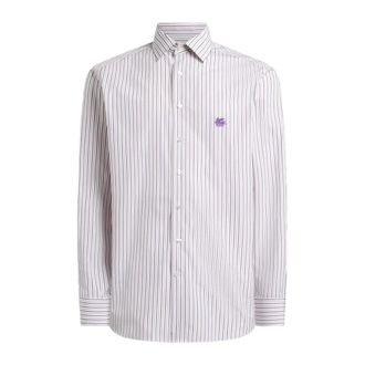 Etro Roma Gestreiftes Baumwollhemd - - Shirts - Herren - Lila - M