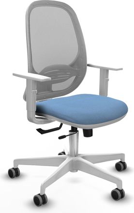 Piqueras y Crespo Schreibtischstuhl, zylindrisch, mit wei&szlig;en Armlehnen, h&ouml;henverstellbare Lendenwirbelst&uuml;tze, ausgestattet mit Syncro/Traslack und Schneideschaum, Grau/