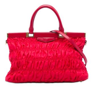Prada Pre-owned Sac bandouli&egrave;re fronc&eacute; en nylon - Femme - Pre-owned - Rouge - Taille: ONE Size