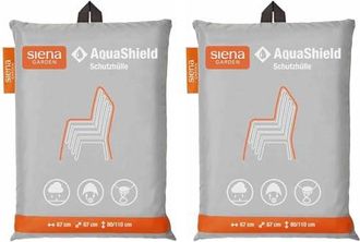 Siena Garden AquaShield Stapelstuhlschutzh&uuml;lle, silber-grau, mit Active Air System, 67x67x80-110 cm (Packung mit 2)