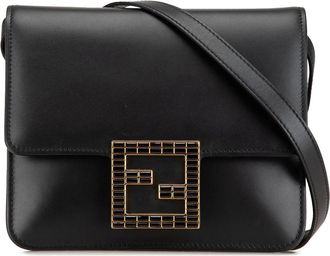 Fendi Hobo Bags - Leather Crystal Fab Crossbody - Gr. unisize - in Schwarz - f&uuml;r Damen