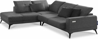Konsimo Davidi Eckgarnitur 4/5 Sitzer mit elek. Relaxfunktion, dunkelgrau - Konsimo