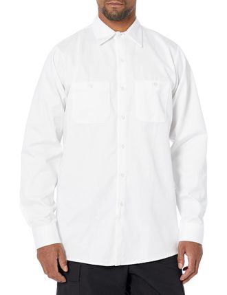 Red Kap Herren Knitterfreies Arbeitshemd aus Baumwolle, Normale Passform, Lang&auml;rmelig Hemd, Wei&szlig;, XX-Large Hoch