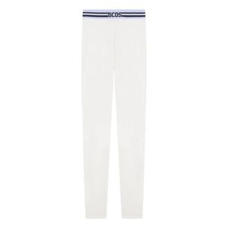 GCDS Gestreifte Logo-Leggings - - Trousers - Damen - Wei&szlig; - S