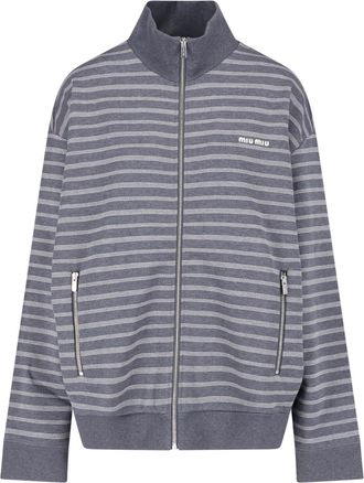Miu Miu Gestreifter Zip-Pullover