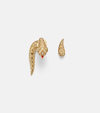 Yvonne L&eacute;on Yvonne L&eacute;on Boucles doreilles Python en or 9 ct, diamants et spinelles