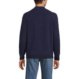 Lands End Wool Touch Cardigan mit Rei&szlig;verschluss, Herren, Gr&ouml;&szlig;e:56-58 regular, Blau, by Lands End