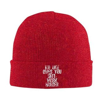 Generic Personne Ne Te Doit Rien, Travaille Plus Dur Femme Homme Watch Cap Doux Bonnet De Trawler Souple Bonnets Tricot&eacute; pour Sport Ski Course &Agrave; Pied