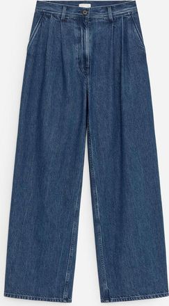 Arket Weite Bundfaltenjeans -Blau